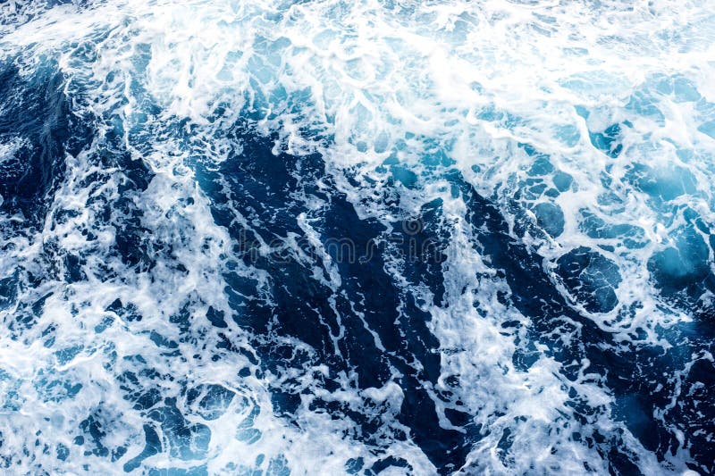 Sea Surface with Waves and Foam. View from Above Stock Photo - Image of ...