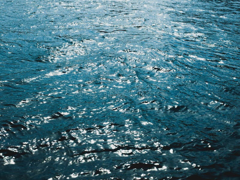 Sea Surface with Waves Glistening from the Sunlight Stock Image - Image ...