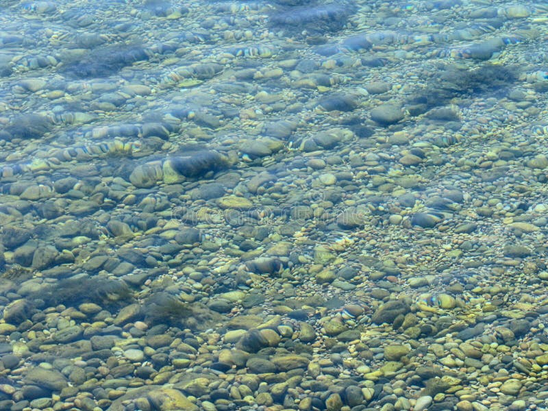 Sea Texture of Transparent Water and Pebbles Stock Photo - Image of ...