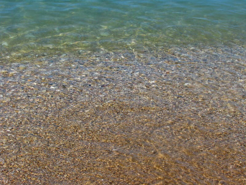 Sea Texture of Transparent Water and Pebbles Stock Image - Image of ...