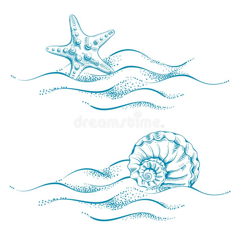 Sea theme stock vector. Illustration of postcard, sand - 54501587
