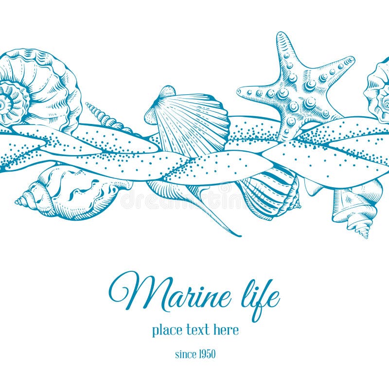 Sea theme stock vector. Illustration of pattern, decoration - 54501453