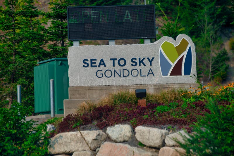 Sea To Sky Gondola Sign in Squamish, Canada Stock Photo - Image of sign ...