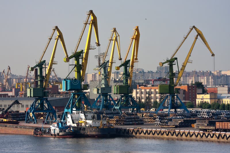 Sea trading port stock image. Image of shipped, industrial - 15185941