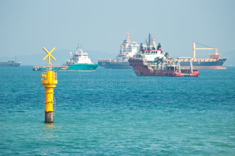 Sea Traffic Crossing stock photo. Image of direction - 19032354