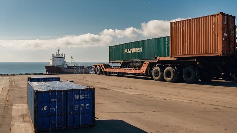 Sea Transportation of Goods. Stock Photo - Image of port, warehouse ...