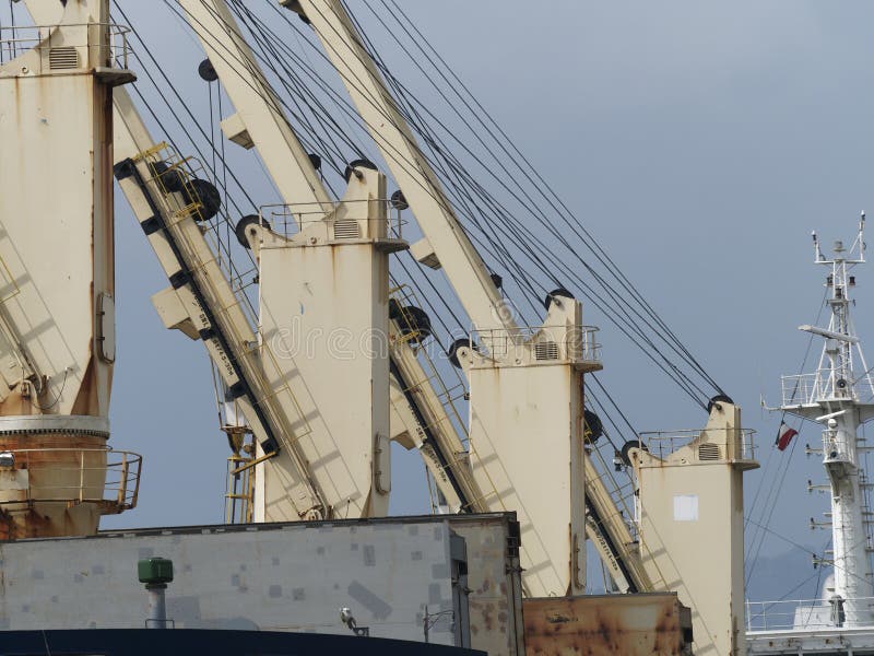 Sea Transportation of Grain. Bulk Carrier Stock Image - Image of jetty ...