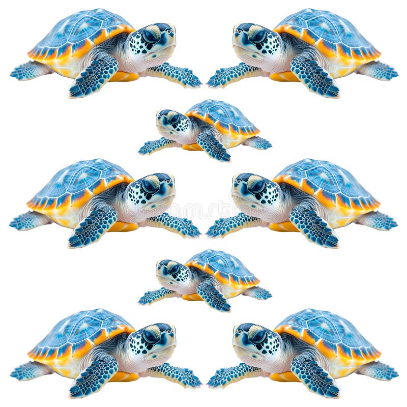 Sea Turtle Conservation Hawksbill on White Stock Illustration ...