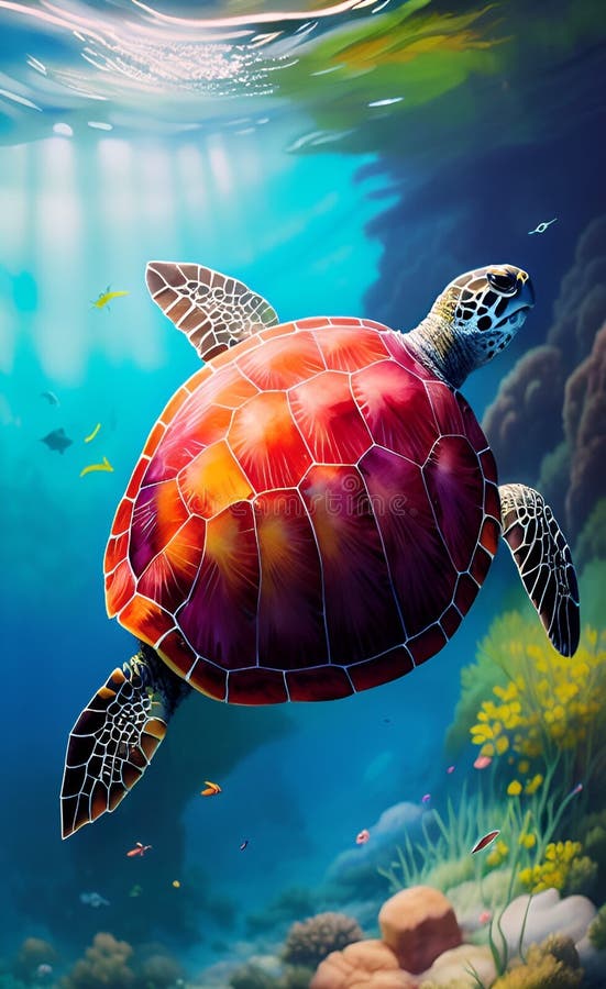 Sea turtle stock illustration. Illustration of underwater - 270454042