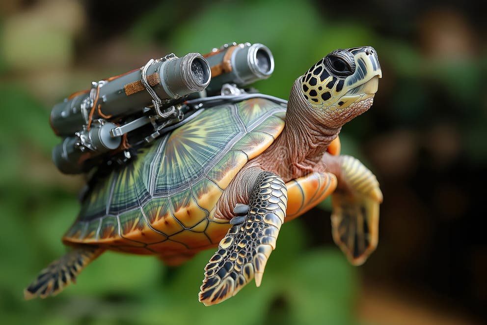 Sea Turtle Flying with Jet Engine on Its Shell: Exploring New Horizons ...