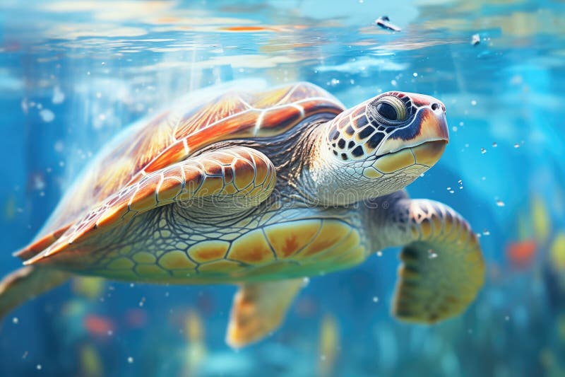 Sea Turtle Flipper Detail while Swimming Stock Illustration ...