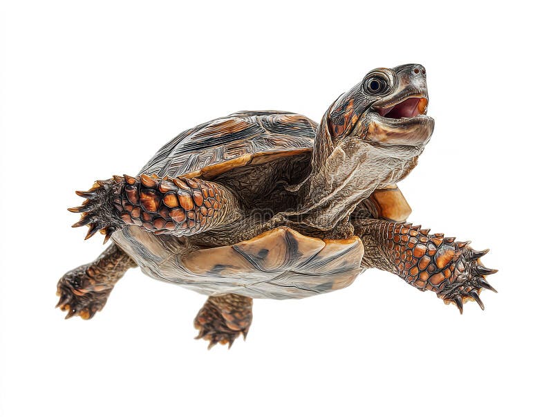 A Sea Turtle Floating on Its Back, Captured from Above in Clear Water ...