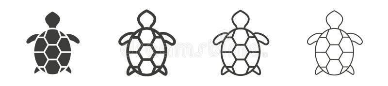 Sea Turtle Icon Vector Set on White Background Stock Vector ...