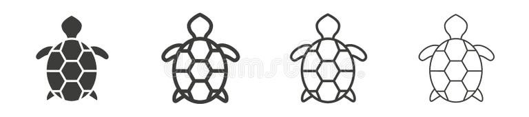 Sea Turtle Icon Vector Set on White Background Stock Vector ...