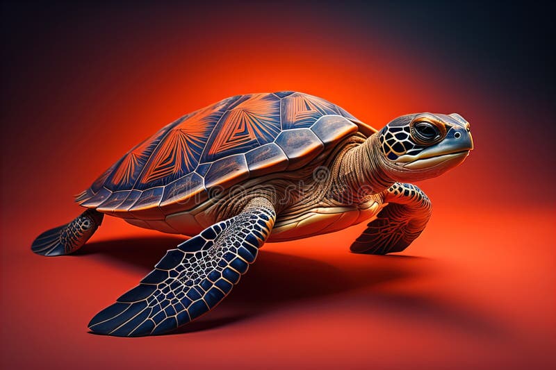 A Sea Turtle Isolated on Solid Color Background. Ai Generative Stock ...