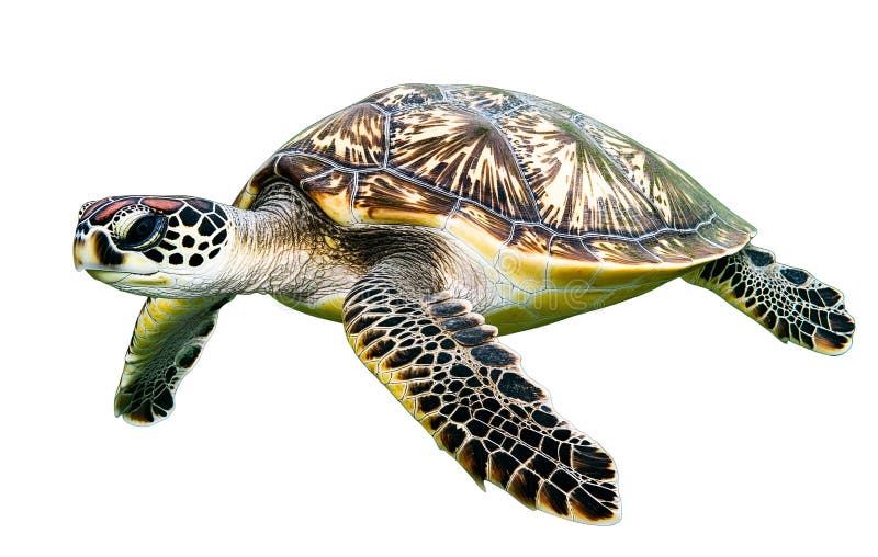 Sea Turtle Isolated on White Background Stock Illustration ...