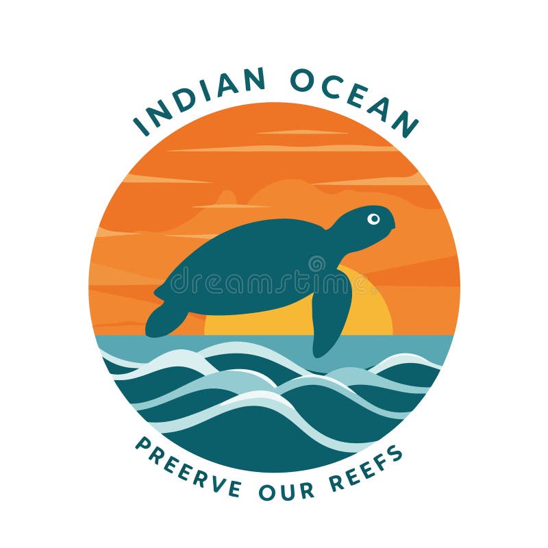 Sea Turtle Leaping Ocean Waves Conservation Graphic Stock Vector ...