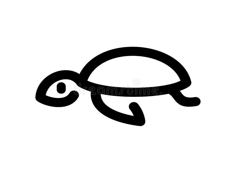 Sea Turtle Linear Symbol Icon. Sea Animal Line Sign Stock Vector ...