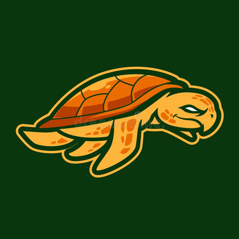 Sea Turtle Mascot Logo Gaming Illustration Mascot Concept Hand Draw ...