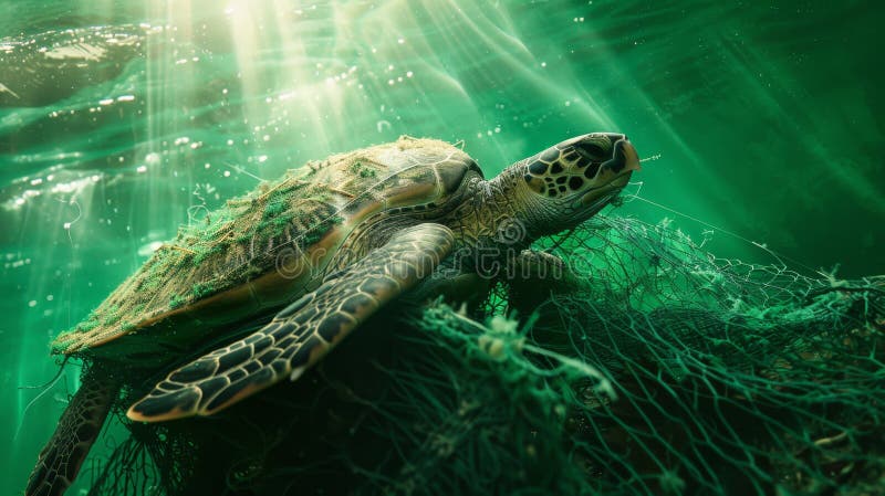 Sea Turtle in Ocean Waters.AI Generated Image Stock Photo - Image of ...