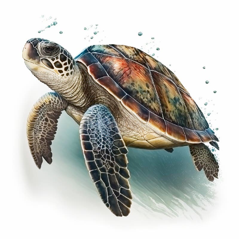 Sea Turtle Realistic Stock Illustrations – 380 Sea Turtle Realistic ...