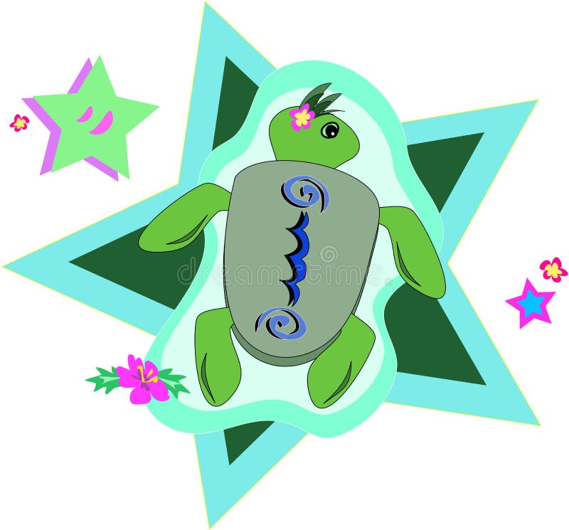 Turtle Decorated with Floral Ornaments. Vintage Colorful Seamless ...