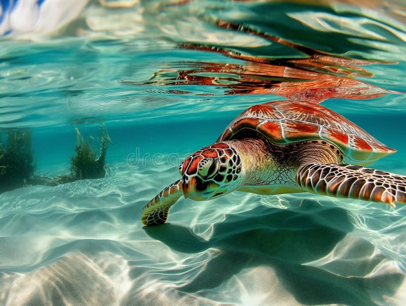 Turtle Under Water in Congaree National Park, South Carolina Stock ...