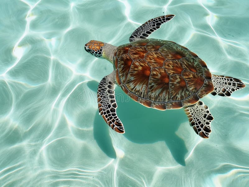 Sea Turtle Under Crystal Turquoise Water Stock Photo - Image of hawaii ...