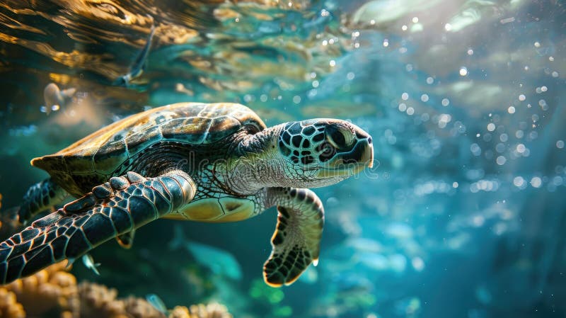 Turtle Under Water in Congaree National Park, South Carolina Stock ...