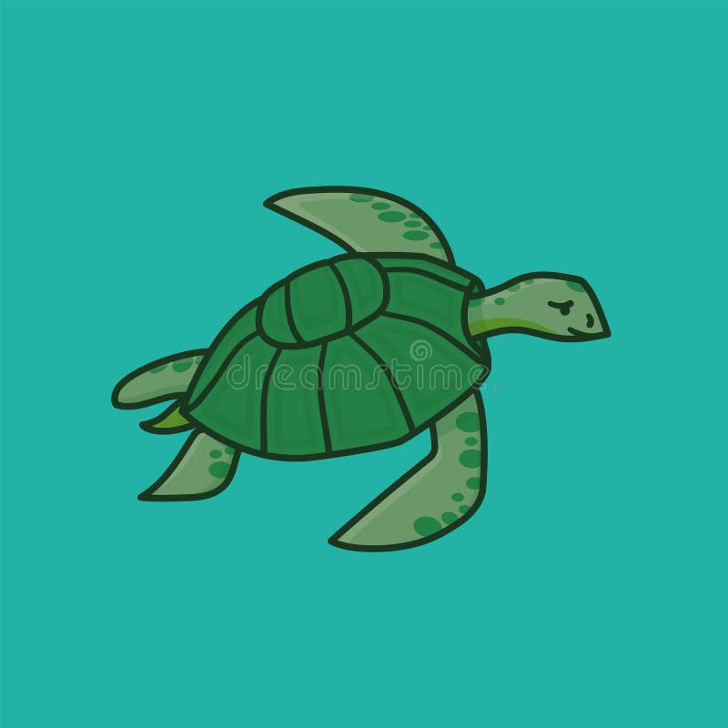 Sea Turtle Vector Illustration Stock Vector - Illustration of species ...