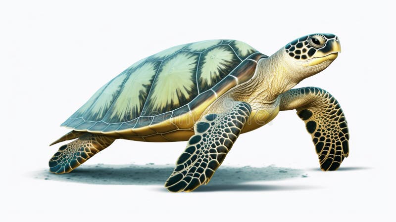 Sea Turtle on White Background. Generative AI Stock Photo - Image of ...