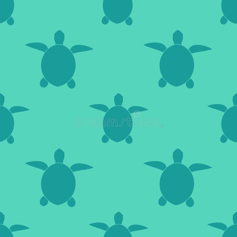 Sea Turtles Underwater Blue Pattern Stock Vector - Illustration of flat ...