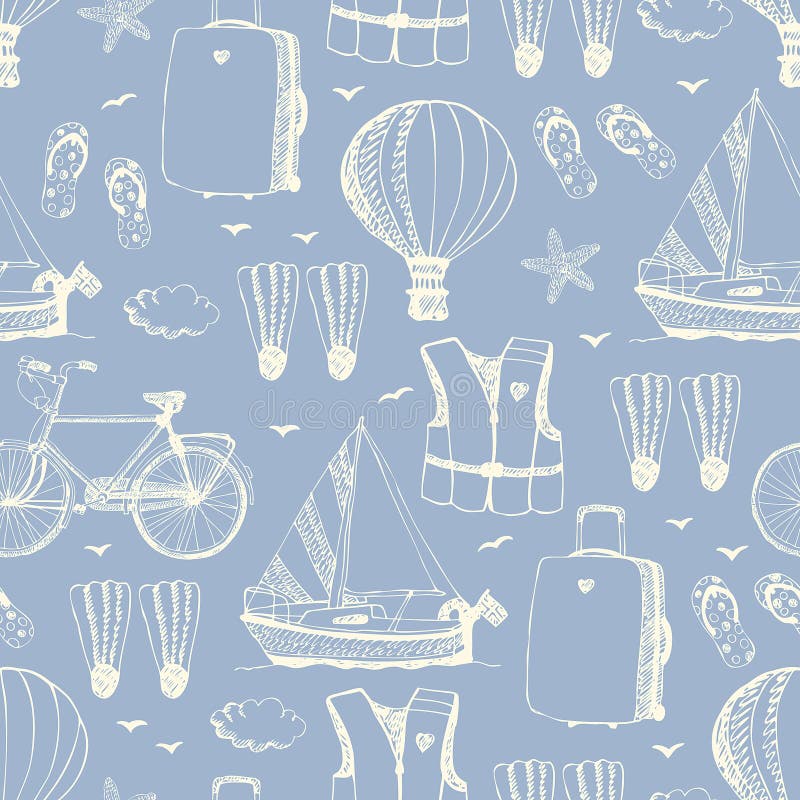 Sea vacation pattern stock vector. Illustration of sailing - 35730657