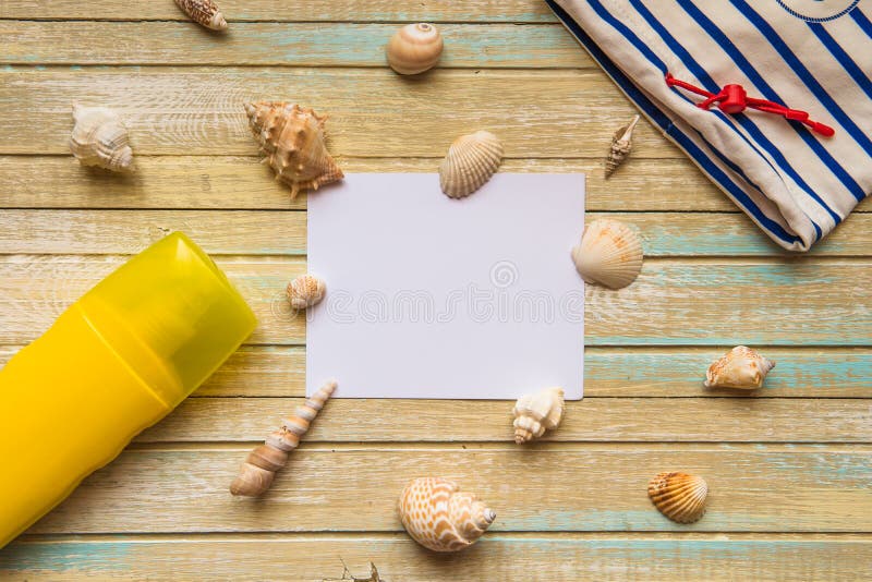 Sea and Vacation Theme Still Life Top View Stock Photo - Image of ...
