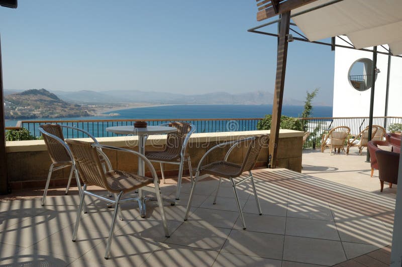 Sea view bar stock image. Image of island, greece, ocean - 3426327