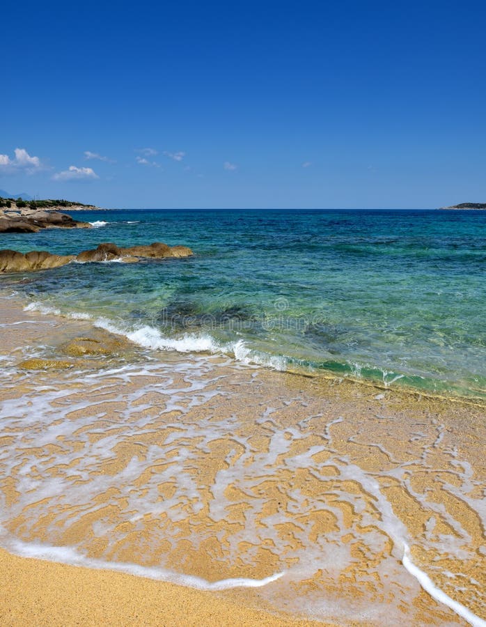Sea View from Beach. Landscape with the Sea and the Beautiful Blue Sky ...