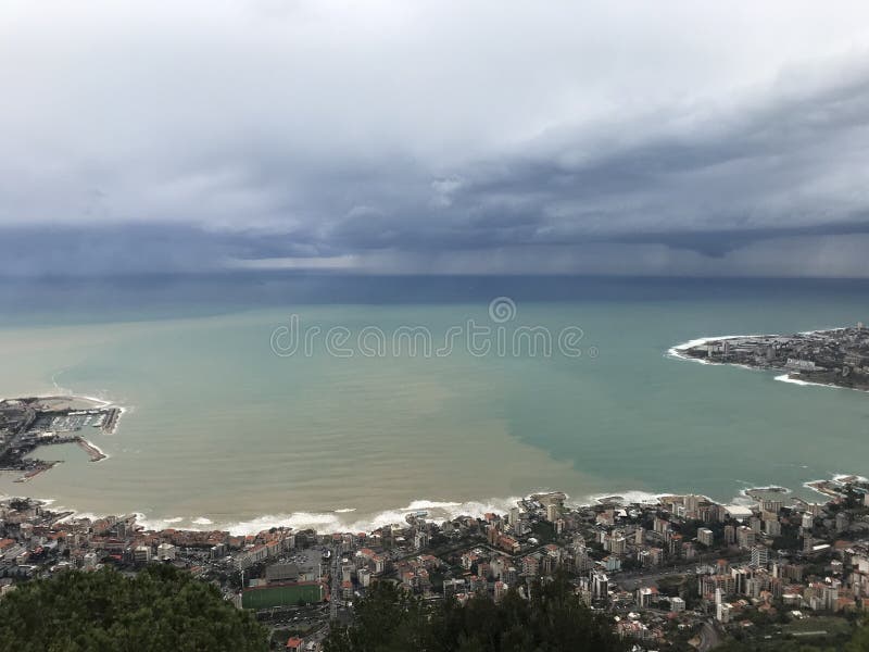 Sea view Beirut stock image. Image of vehicle, water - 265677749