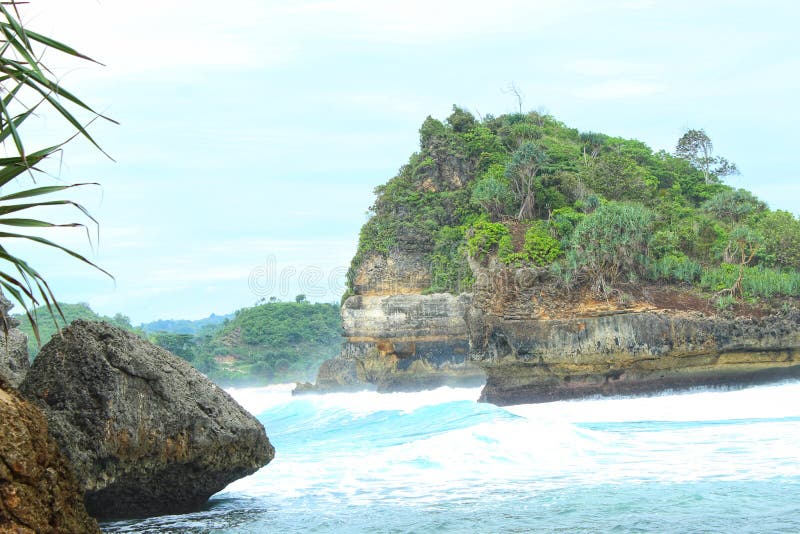One of the Most Beautiful Beaches in Malang, East Java, Indonesia Stock ...