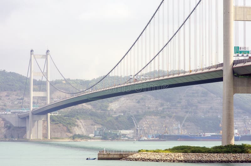 Sea view, bridge and boat stock image. Image of place - 30397449