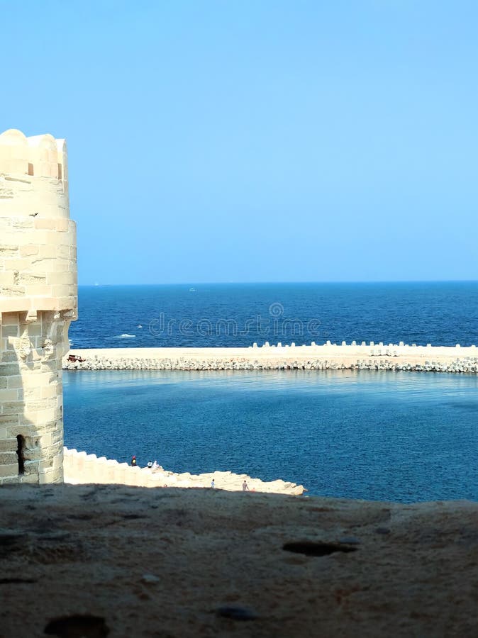 Sea View from the Castle in Alexandria, Egypt Stock Image - Image of ...