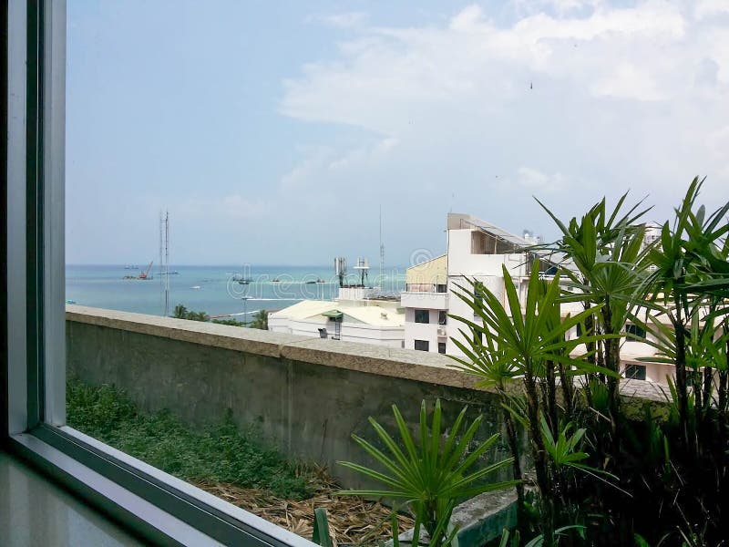 Sea View from the Condo Window Stock Image - Image of condo, balcony ...