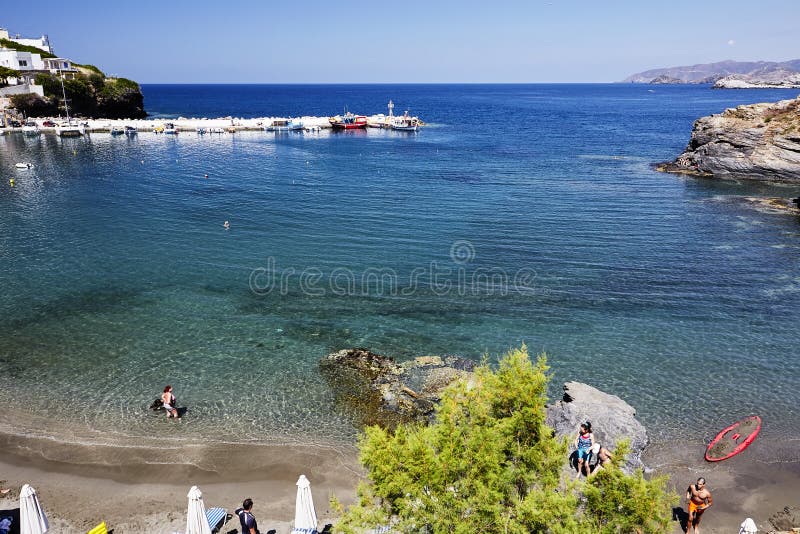 Sea View on the Crete Island Editorial Stock Photo - Image of seashore ...