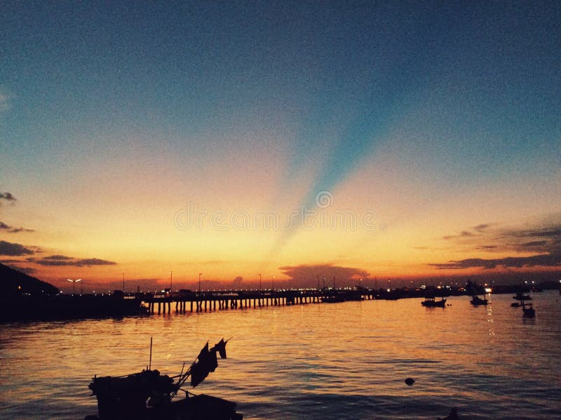 Sea view evening stock photo. Image of sunset, nature - 71160088