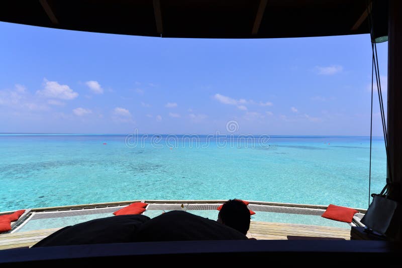 The Sea View from Inside the Bungalow Stock Photo - Image of calm ...