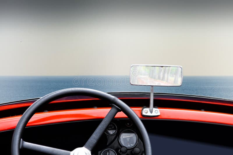 Sea View of Inside a Old Convertible Car Stock Photo - Image of ancient ...