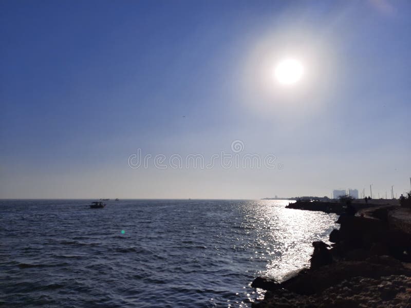 Sea view stock image. Image of shore, beach, coast, horizon - 180260303