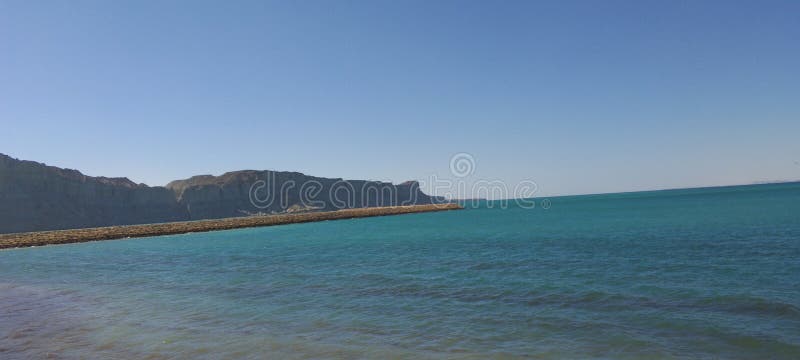 Sea View and Mountain Sunset Point Blue Water and Blue Sky Stock Image ...
