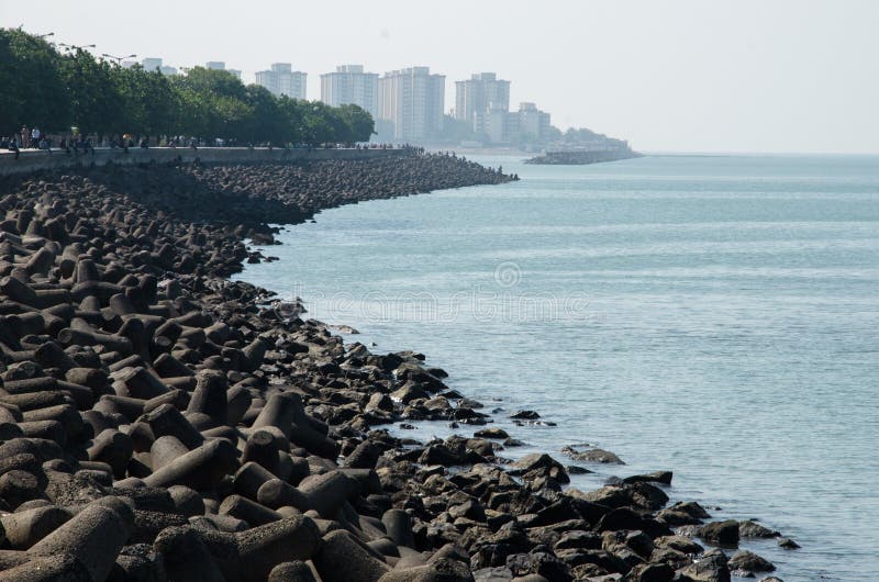 Sea view of Mumbai, India stock photo. Image of building - 48453712