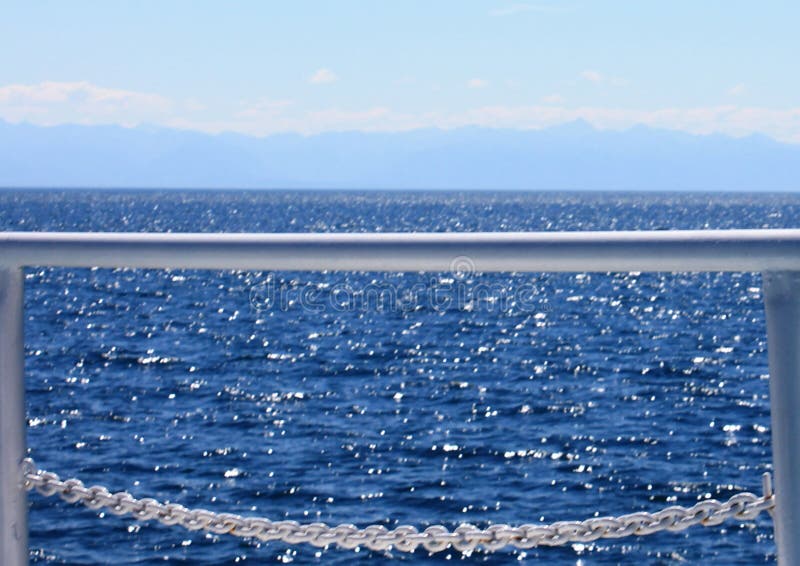 Sea View through the Railing on the Cruise Stock Photo - Image of ship ...