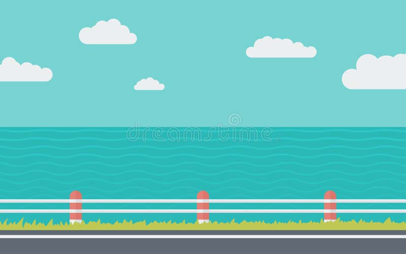 Sea View stock vector. Illustration of horizon, design - 55677381